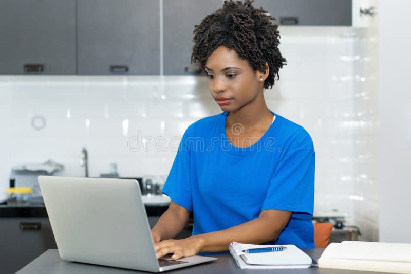 Smart Hispanic and African American Female Student Preparing for ...