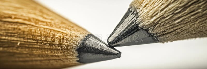 Focused Alignment of a Sharpened Pencil and Eraser on a Clean White ...
