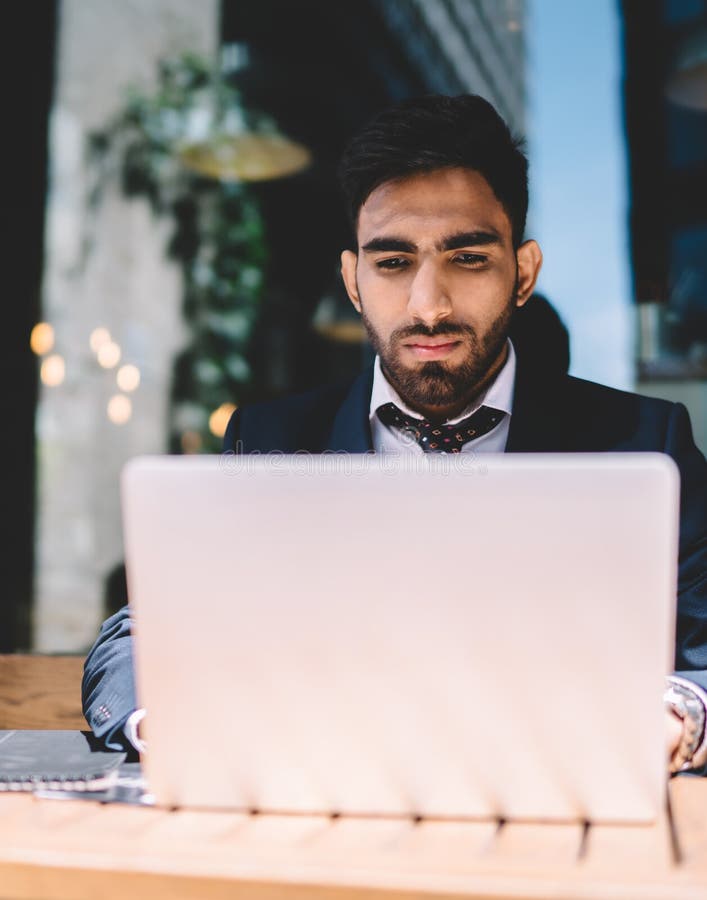 Focused Bearded Man Surfing Laptop in Cafe Stock Image - Image of ... Focused Bearded Man Surfing Laptop in Cafe Stock Image - Image of ...