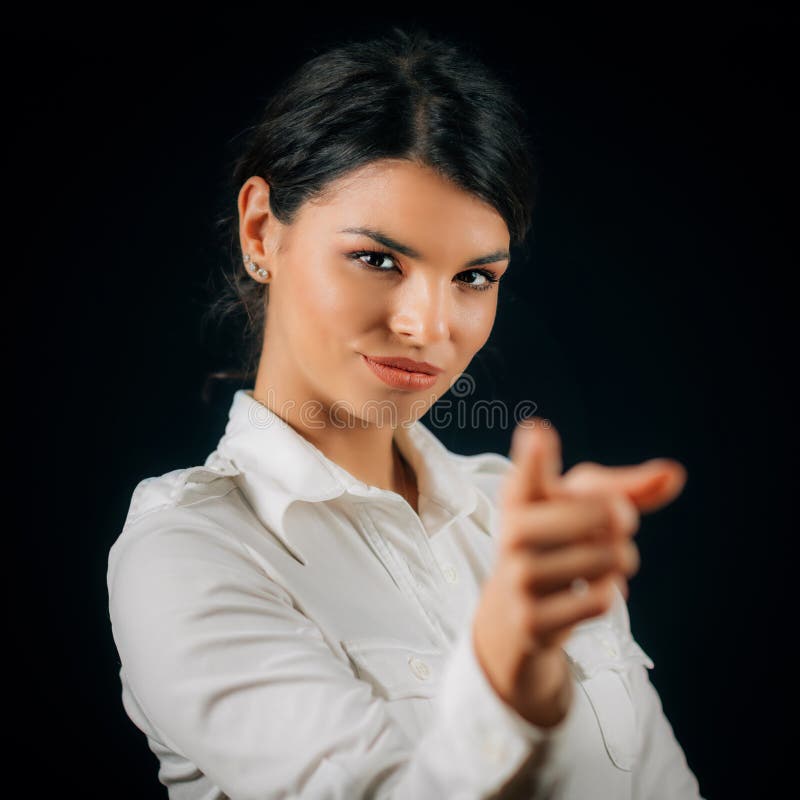 Focused Beautiful Young Woman Smiling, Expressing Determination Stock ...