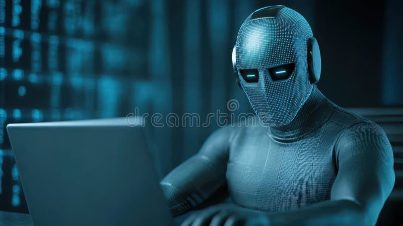 Focused Businessman Working on Laptop, Achieving Productivity in the ...