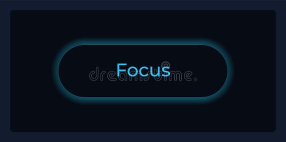 Focused Button State Ui Element Template Stock Vector Illustration Of