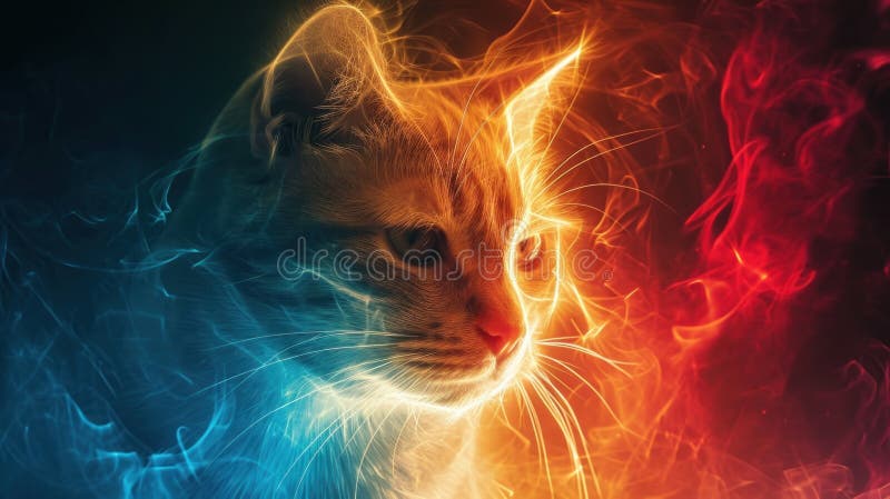 Focused Cat Observing Distant Object Stock Photo - Image of animal ...