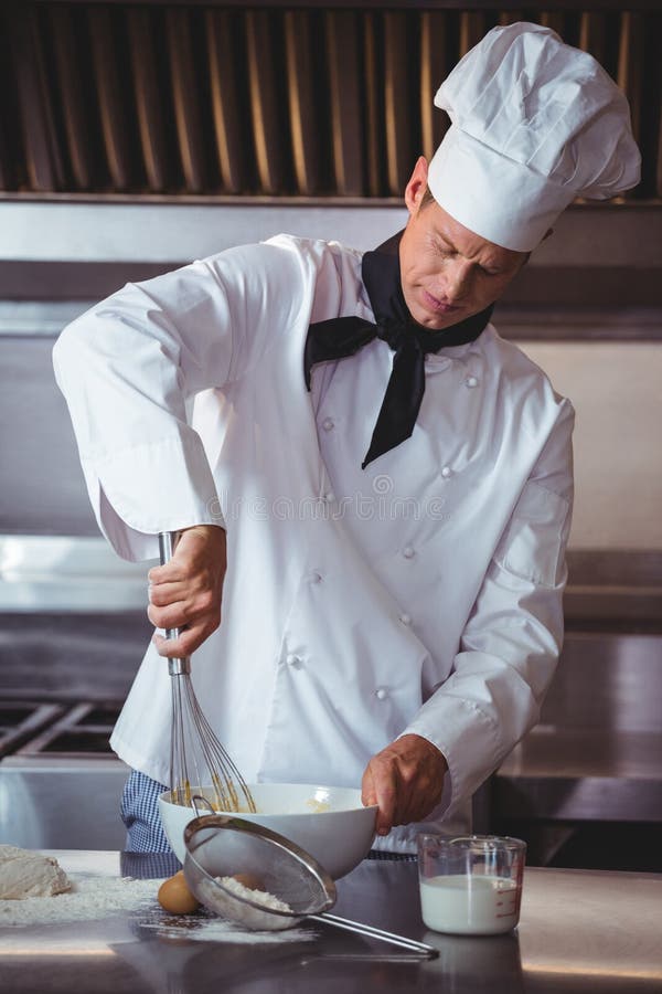 Focused Chef Preparing a Cake Stock Image - Image of building, dish ...