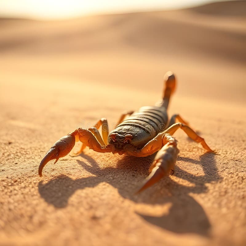 Focused Close-Up of a Desert Scorpion Under Harsh Midday Sun AI ...