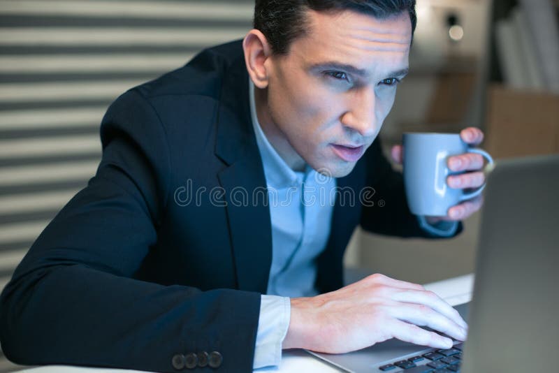 Focused Concentrating Businessman Fixing Error Stock Image - Image of ...