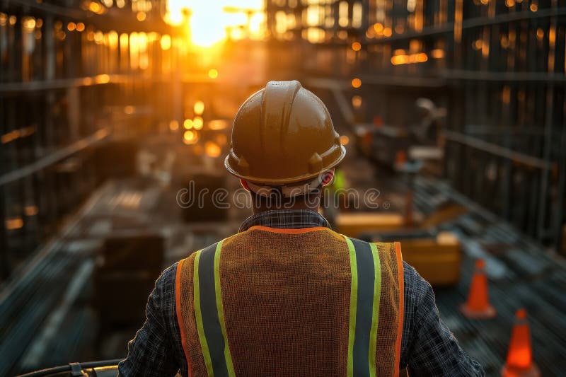 Focused Construction Worker Operating Heavy Machinery on Dynamic ...