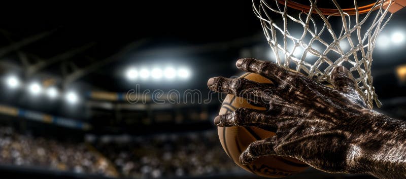 With a Focused Expression, an Intense Basketball Player is Captured in ...
