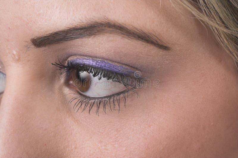 Focused in the eye stock photo. Image of model, look, lipstick - 2446748