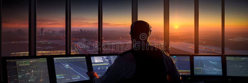 Focused Hands of an Air Traffic Controller As they Guide Aircraft on ...