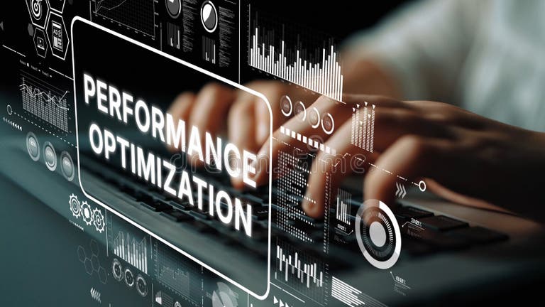 Focused Hands Typing on Keyboard for Digital Performance Optimization with Data Analytics ...