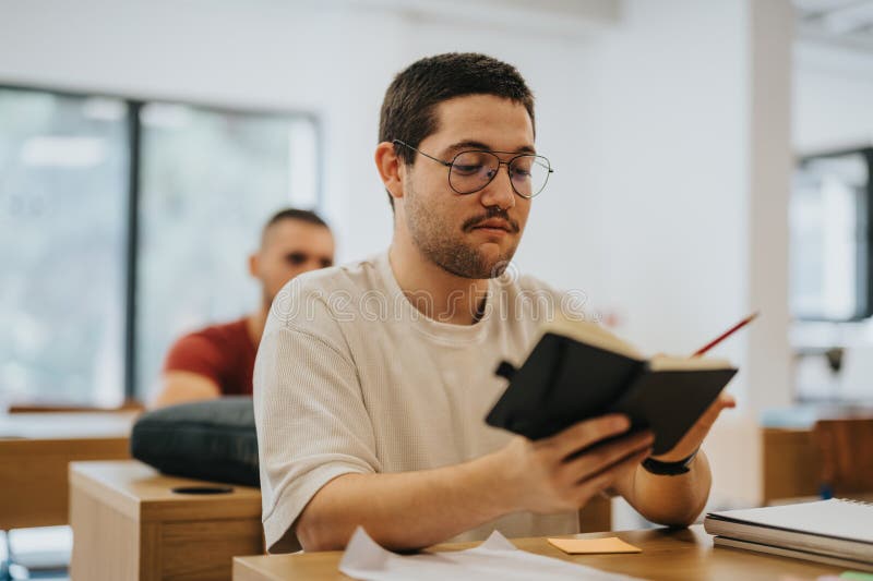 Focused High School Students Studying during a Classroom Lesson Stock ...