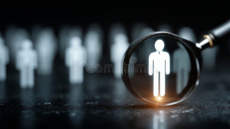 Focused Human Figure Highlighting Selection Stock Illustration ...