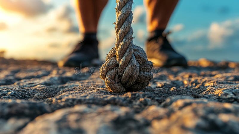 A Focused Image of Hands Holding the Handles of a Jump Rope, with the ...