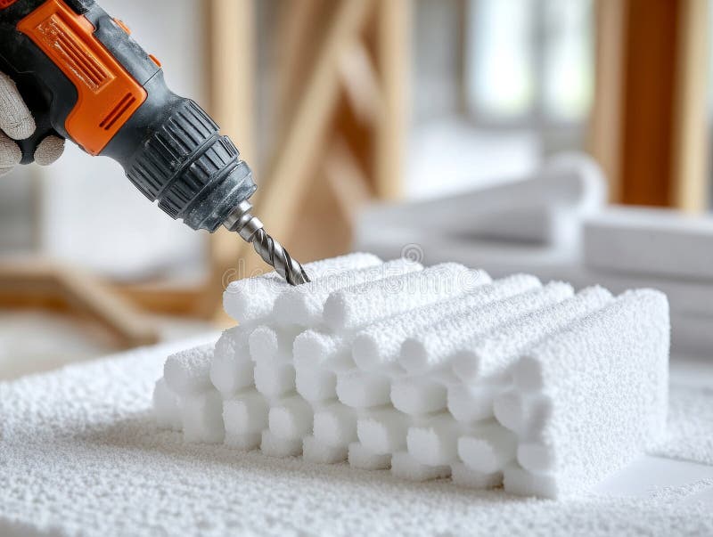 A Focused Image of a Person Spraying Insulation Foam, Emphasizing the ...