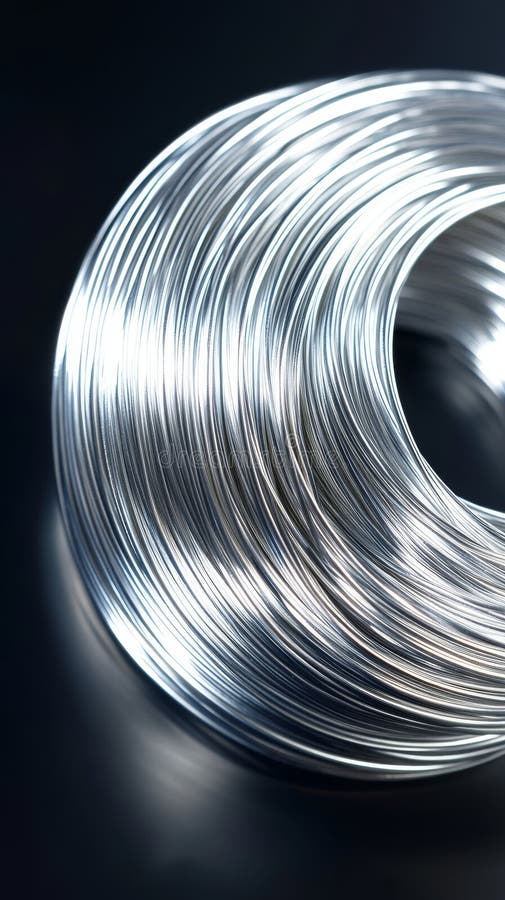 A Focused Image of Radiant Silver Wire Coils, Enhanced by Subtle Bokeh ...
