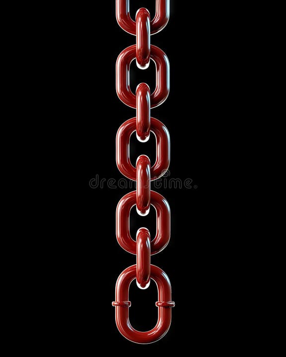 A Focused Image of a Red Chain Link, Displaying Its Texture and Fine ...