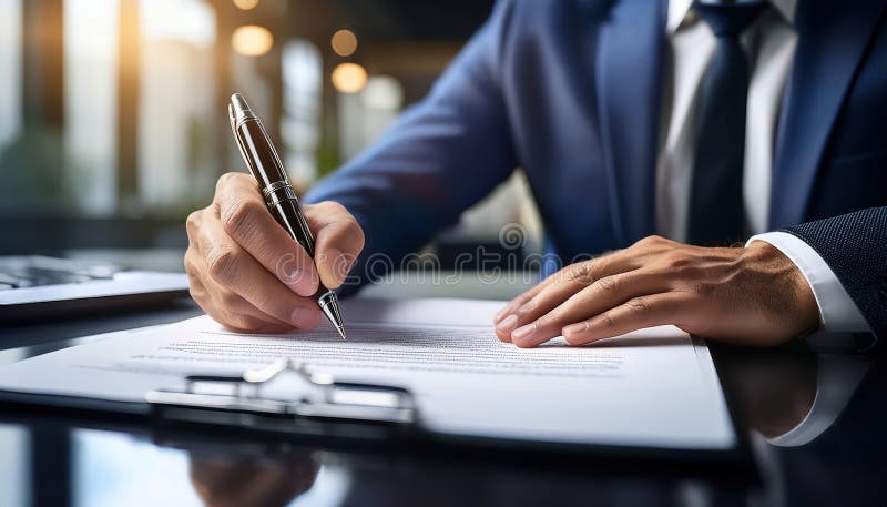 Focused Individual in Formal Attire Writes Stock Photo - Image of ...