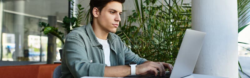 A Focused Individual is Studying at Stock Photo - Image of leisure ...