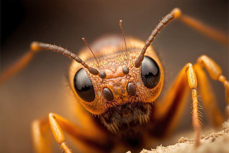 Focused Macro Image of a Ant S Eyes. Generative AI Stock Illustration ...