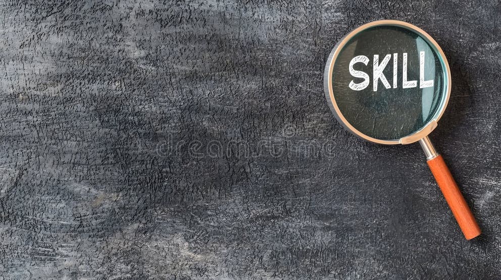 Magnifying Glass Highlighting SKILL with Copy Space Stock Image - Image ...