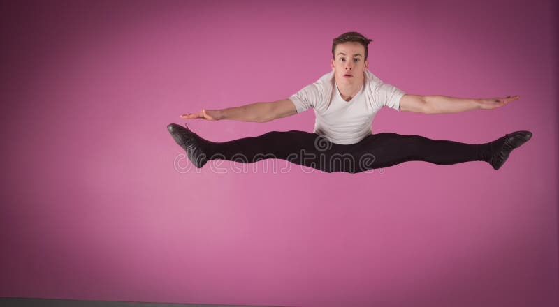 Focused Male Ballet Dancer Leaping Up Stock Photo - Image of elegant, grace: 42562602