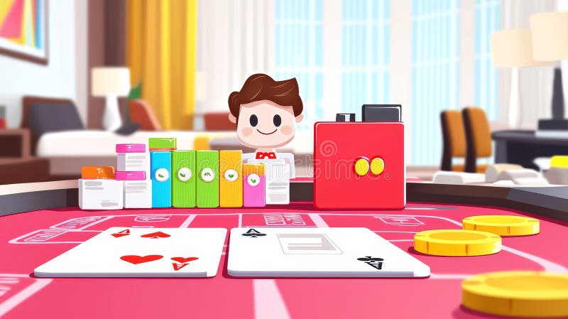 Focused Man Engaged in Intense Poker Game at Table Surrounded by Cards ...