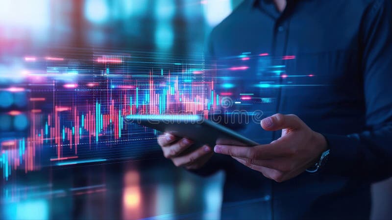 Focused Man Engaged in Using a Tablet Device for Work or Leisure ...