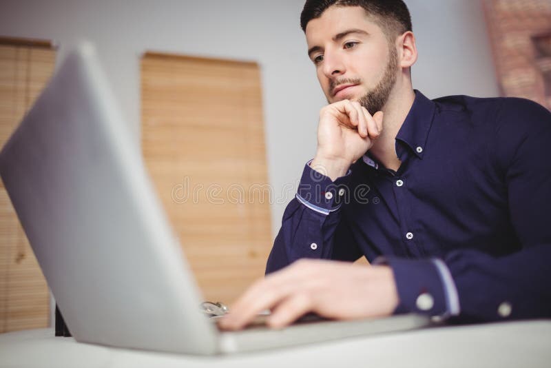 Focused Man Working in Office Stock Photo - Image of smart ...