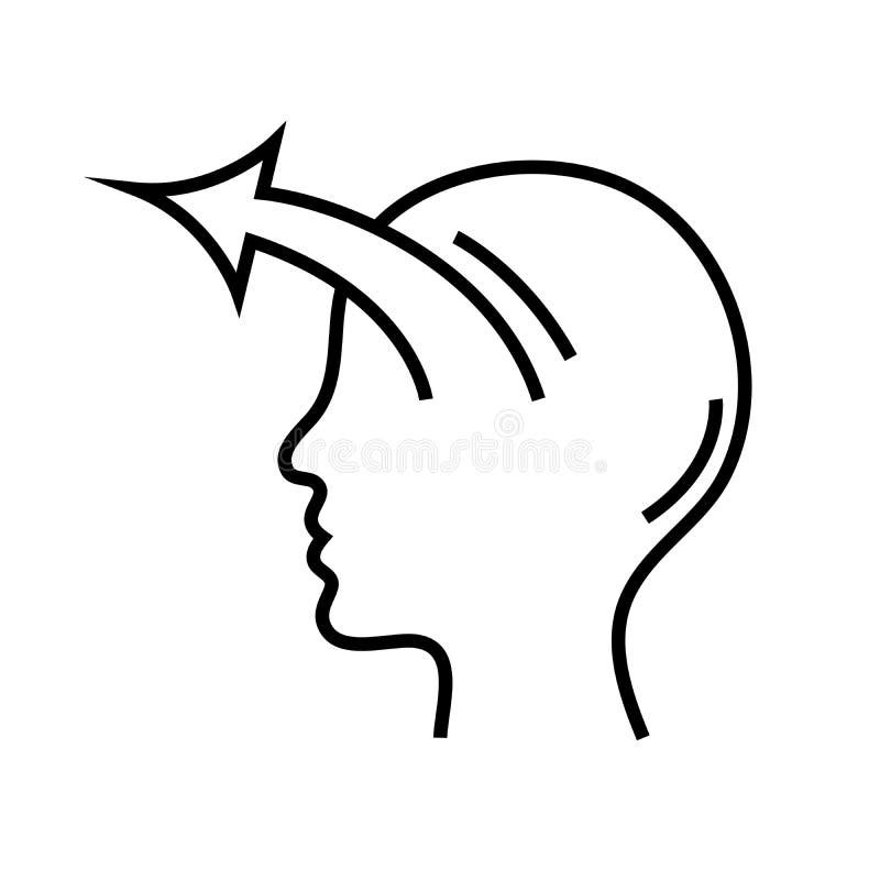 Focused Mind Line Icon, Concept Sign, Outline Vector Illustration ...