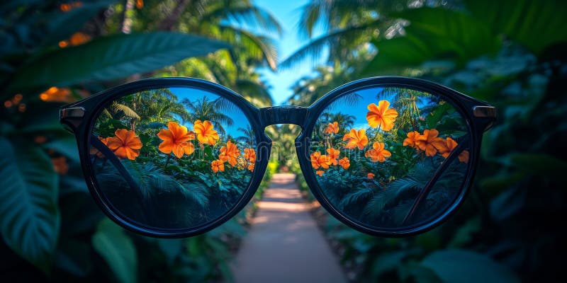 Focused Perspective through a Pair of Eyeglasses. Clear Vision through ...