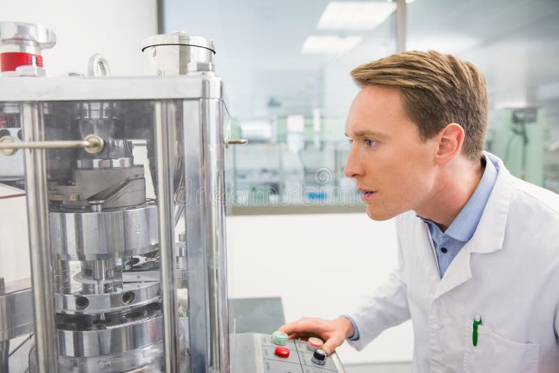 Focused Pharmacist Using Advanced Technology Stock Image - Image of ...