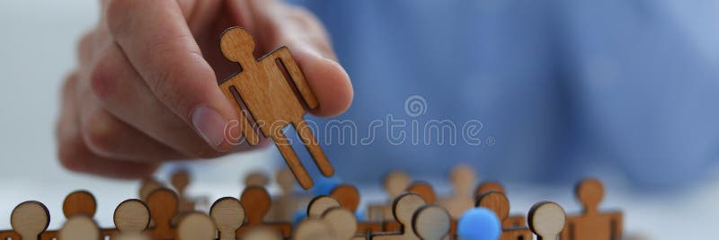Close Up of Male Hand that Holding Wooden Figure Stock Image - Image of ...