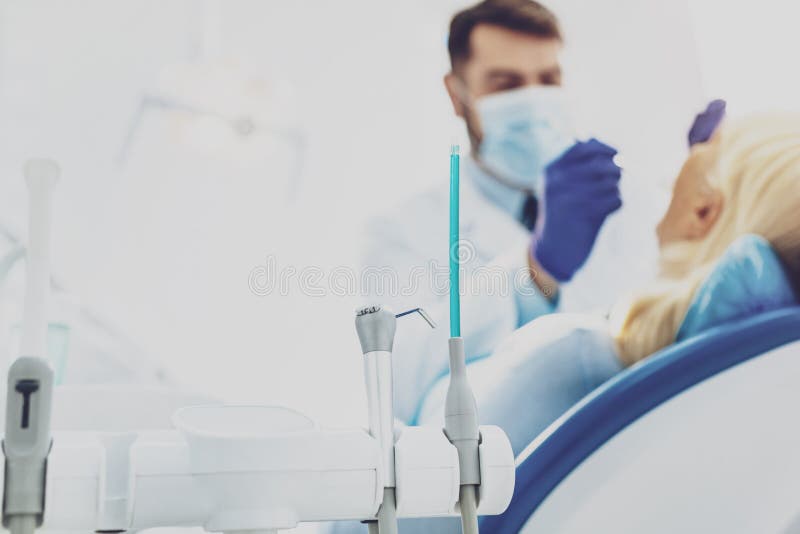 Focused Photo on Sterile Instruments that Being on the Support Stock ...