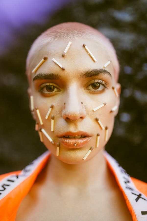 Focused Photo Of Woman S Face Stock Photo - Image of eyebrow, wear ...