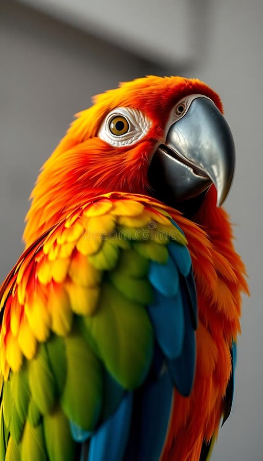 Brightly Colored Parrot with a Black Beak Stock Illustration ...