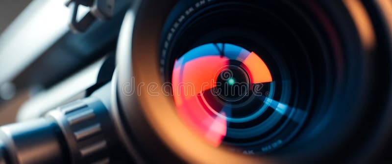 Close Up View of a Camera Lens Stock Illustration - Illustration of ...