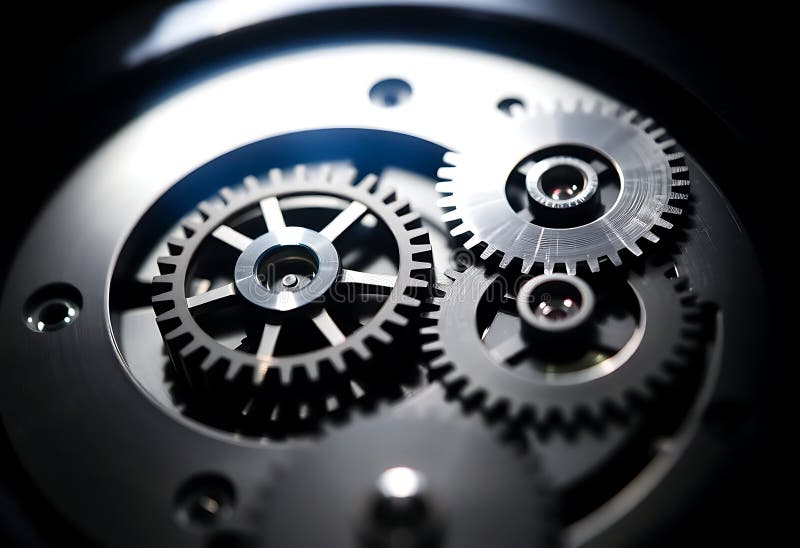 Close Up of Two Gears on a Clock Stock Illustration - Illustration of ...