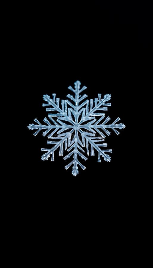 Snowflake is Shown on a Black Background Stock Illustration ...