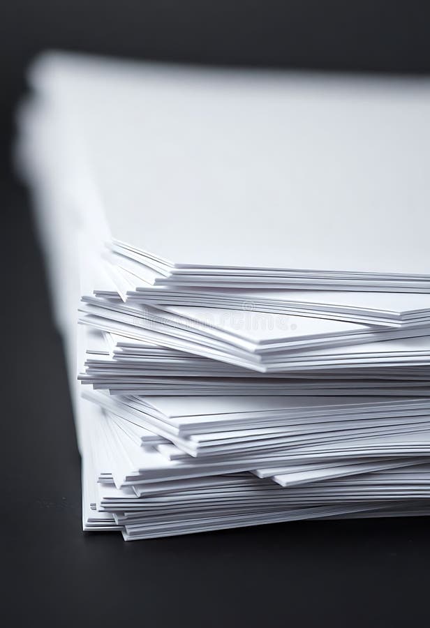Stack of White Papers Sitting on Top of a Table Stock Illustration ...