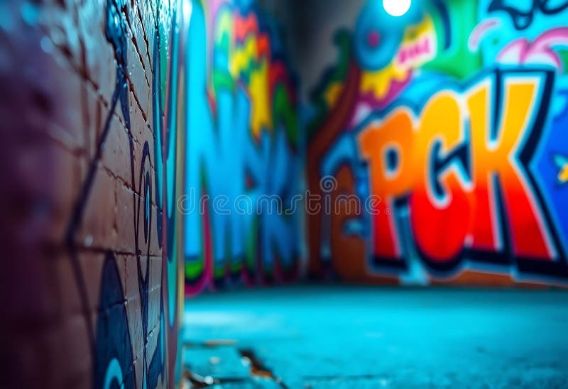 Wall Covered in Lots of Colorful Graffiti Stock Illustration ...