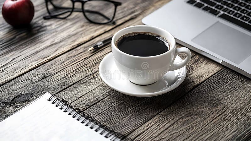 Focused Productivity: Black Coffee Fuels Creativity Alongside Modern ...