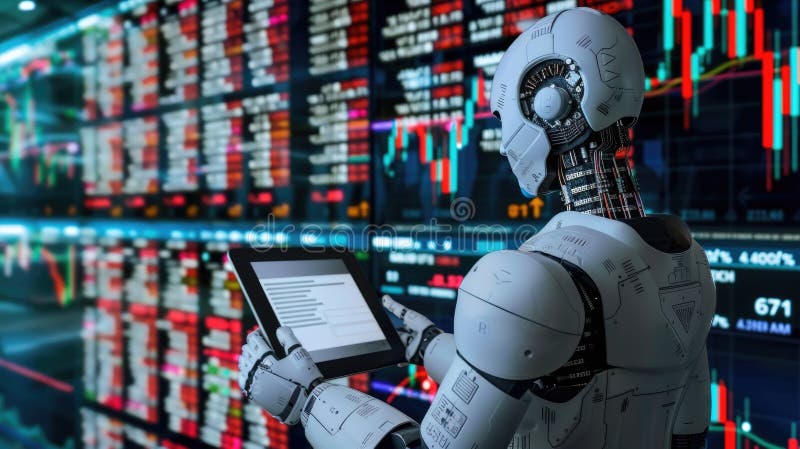 Focused Professional Analyzing Financial Data on Multiple Screens in a ...