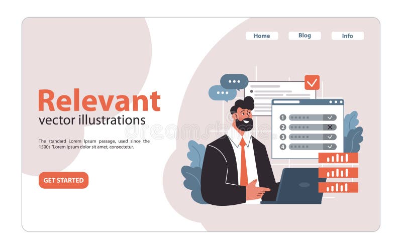 Focused Professional Emphasizing Relevant Component Stock Vector ...