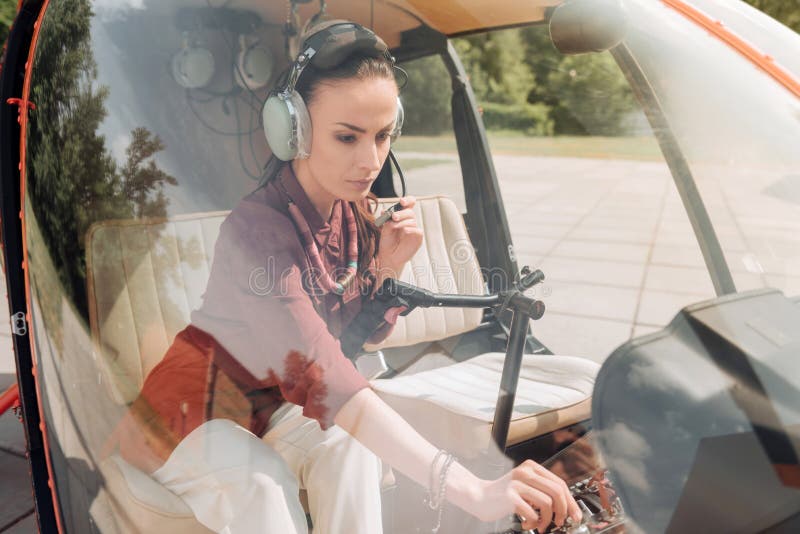 Focused Professional Woman Tuning Dashboard Stock Image - Image of ...