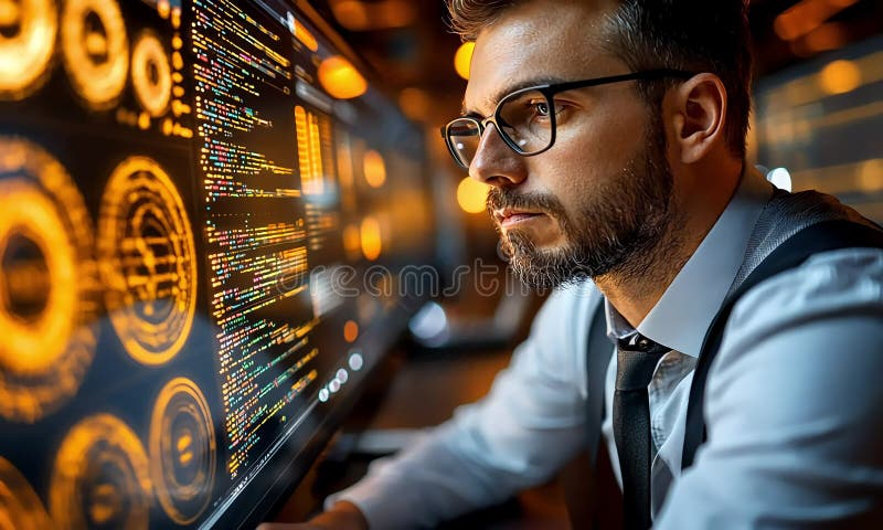 Focused Programmer Coding Late, Office Background Stock Video - Video of focused, system: 361488673