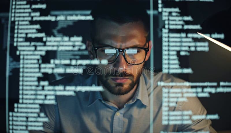 Programmer Working Late Night Coding Project Stock Video - Video of science, computer: 387950165