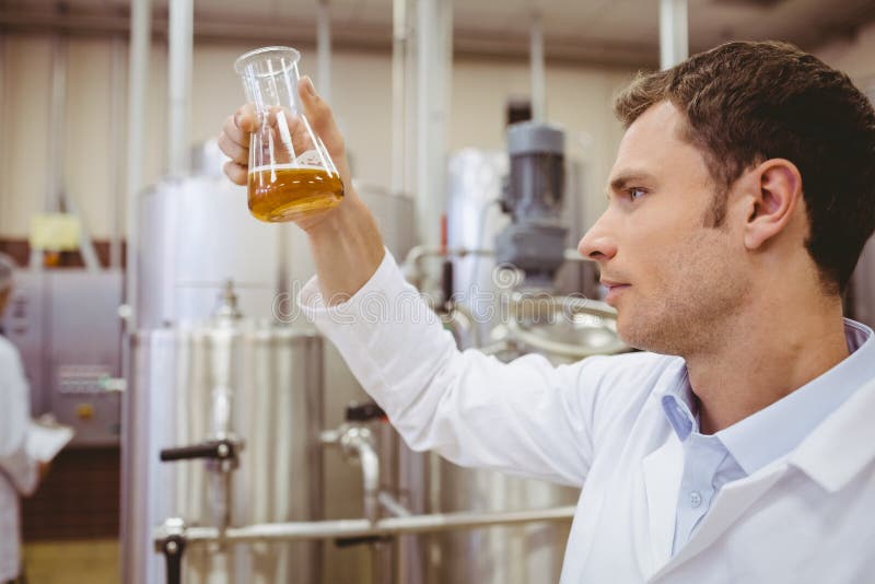 Focused Scientist Holding Beaker Beer Stock Photos - Free & Royalty ...