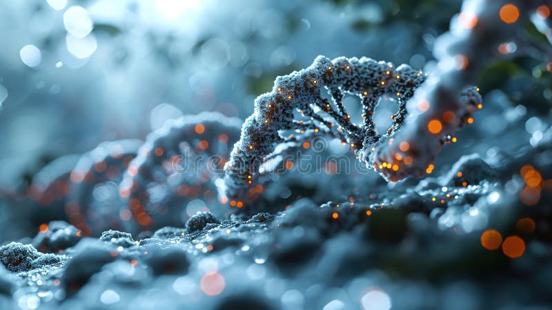 Focused Selectively of the White DNA Molecules on String 3D Model Stock ...