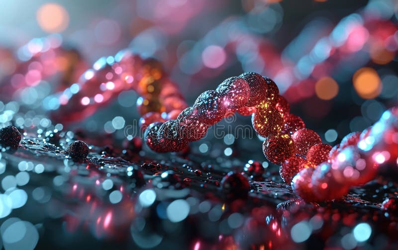 Focused Selectively of the White DNA Molecules on String 3D Model Stock ...